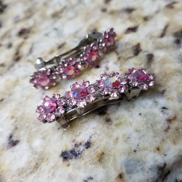 Vintage | Accessories | Swarovski Crystals Spring Hair Clips | Poshmark